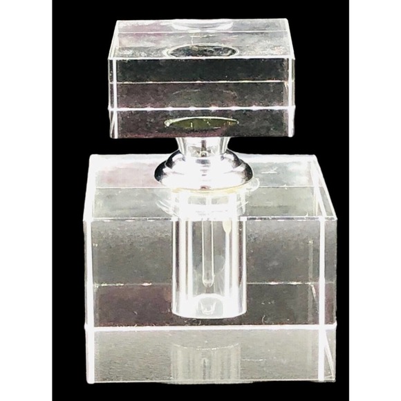None | Accents | Vintage Clear Square Cut Crystal Perfume Bottle ...